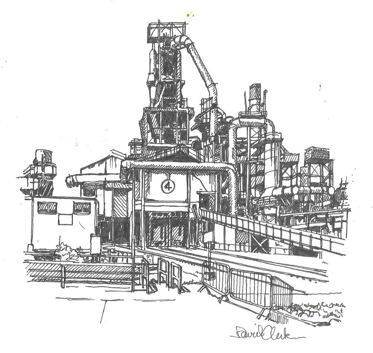 Port Talbot Steelworks Blast Furnace Fineliner Drawing Print A4 - Etsy UK
