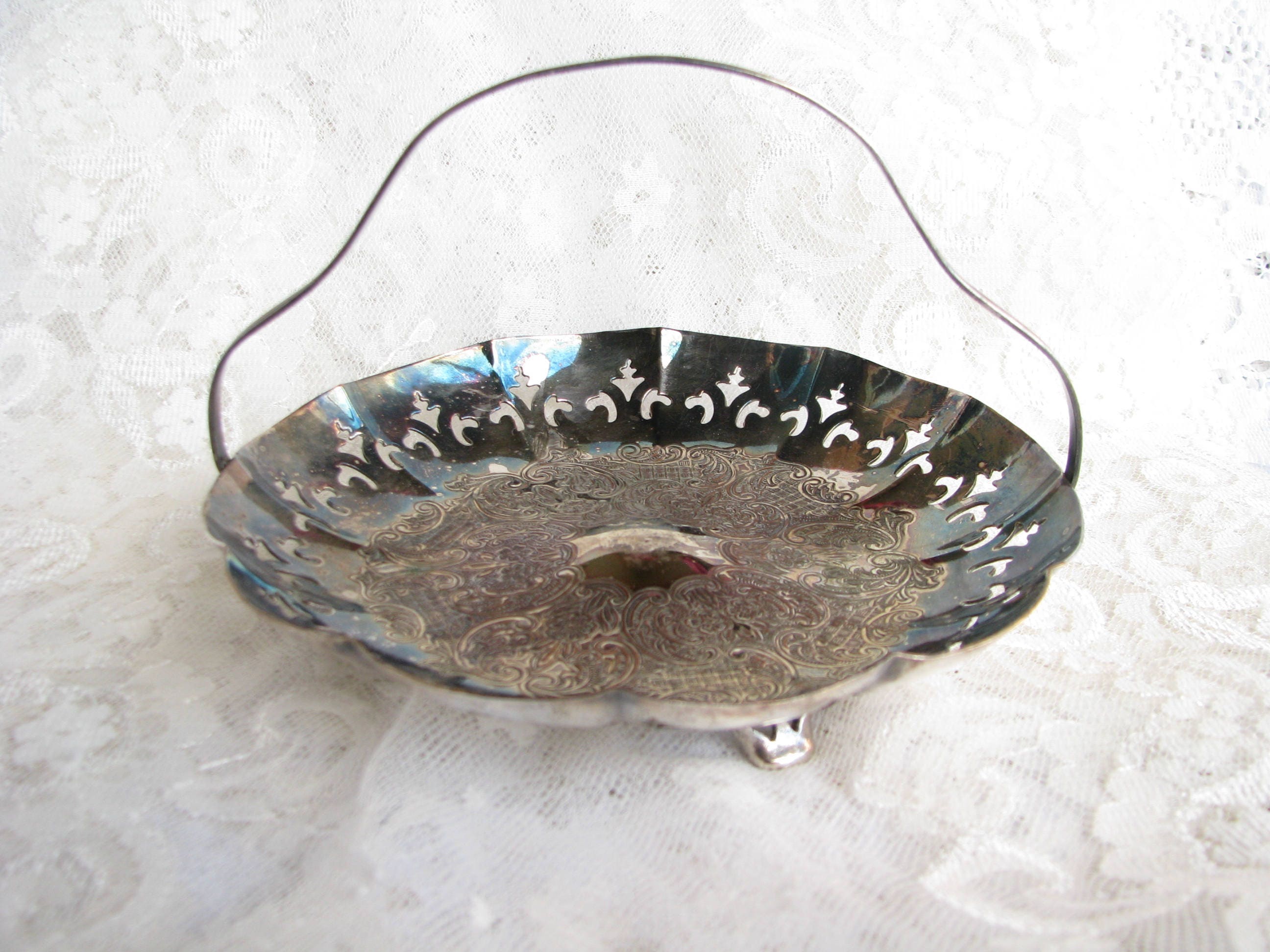 Vintage Candy Tray Metal Tray With Handle EP Copper Tray Lead&antimony ...