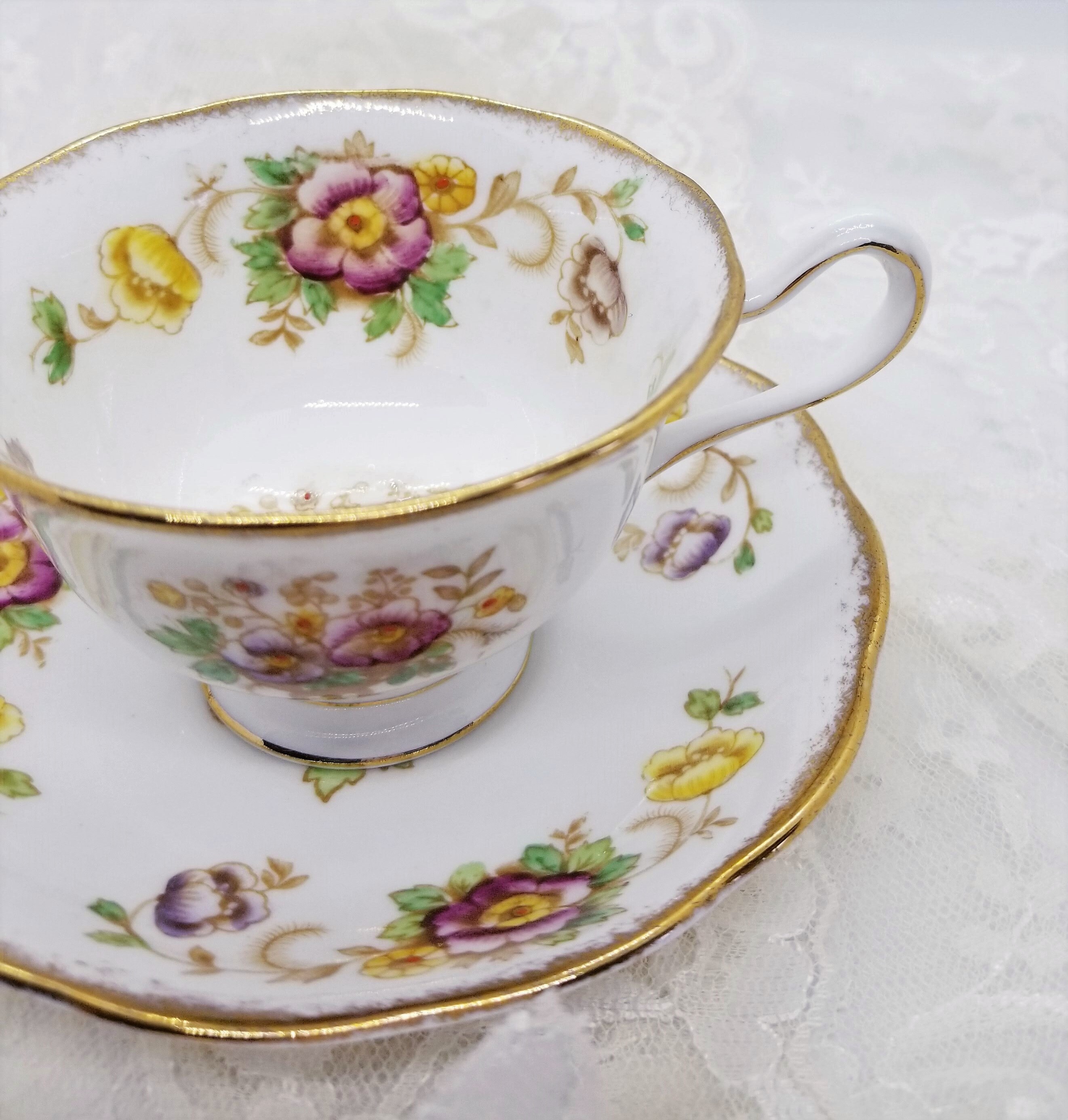 Vintage Royal Albert Cup Saucer Evesham Cup Vintage Bone China Cup Old ...