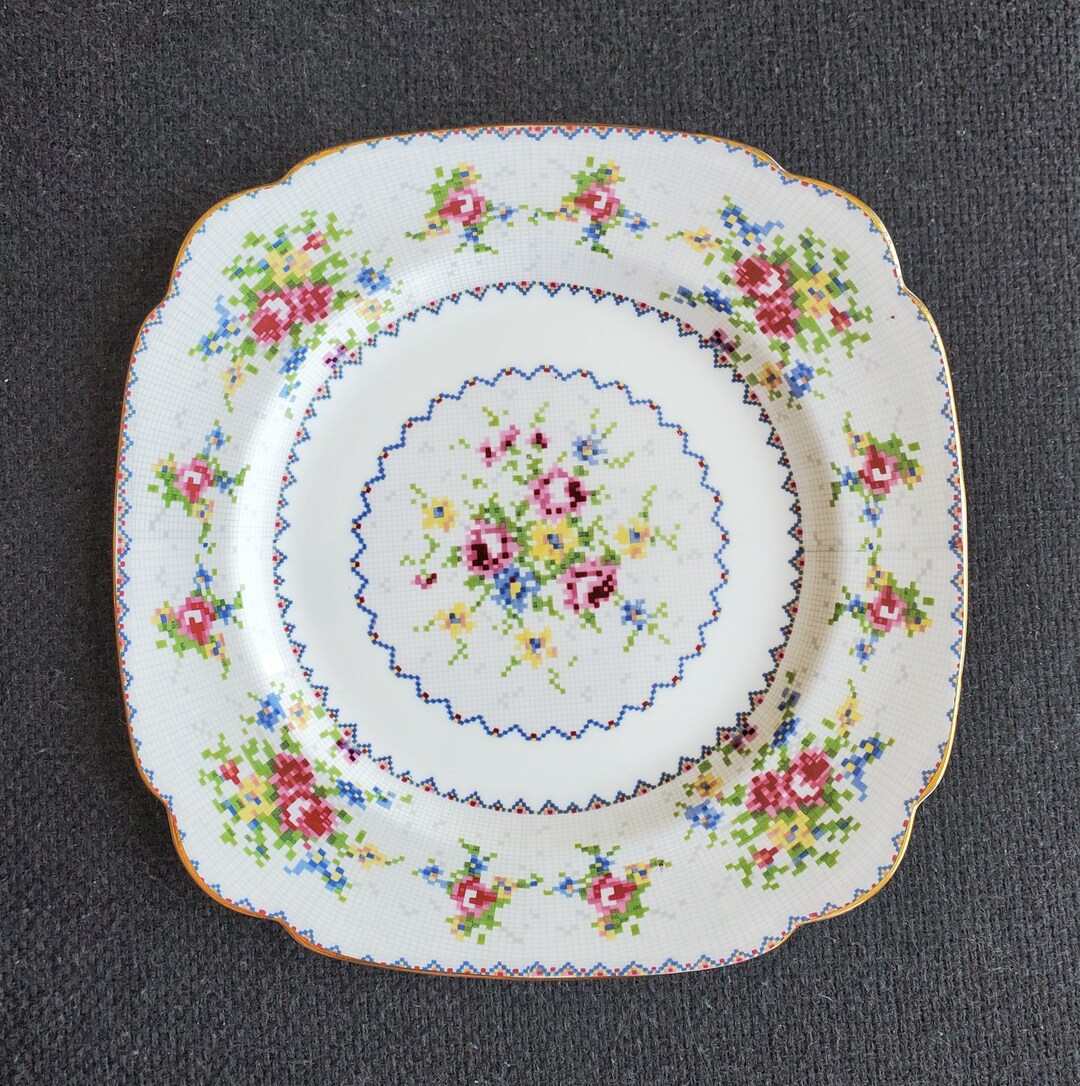 Vintage Dinner Plates Set Petite Point Plate China Plate Royal Albert ...