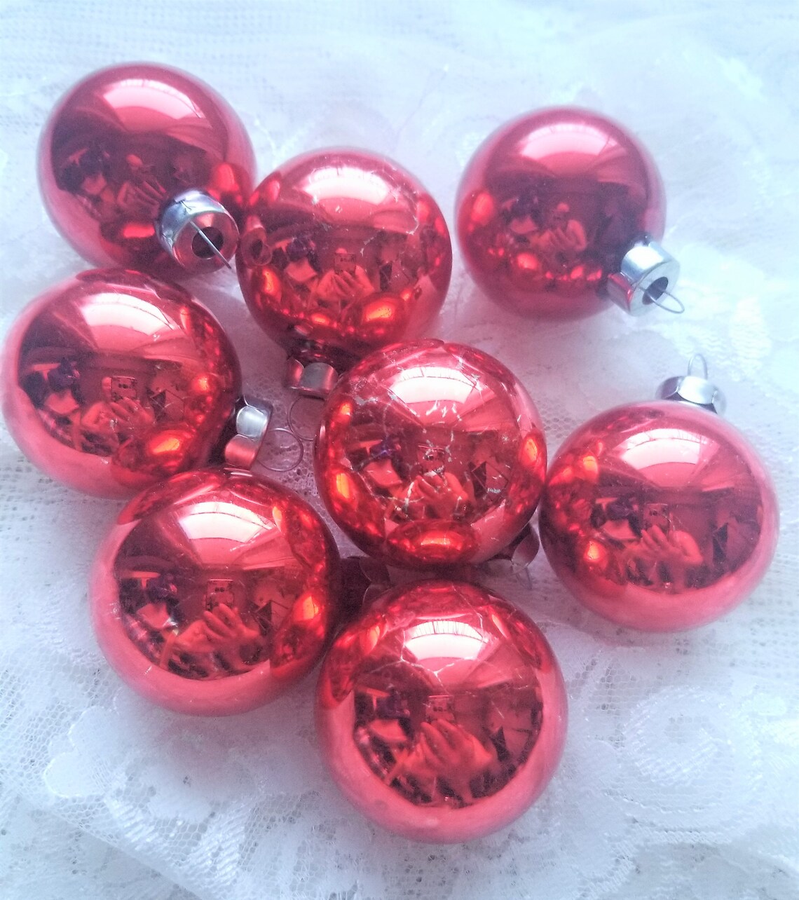 Red Glass Ball Tree Decoration Christmas Tree Ornaments Mid - Etsy
