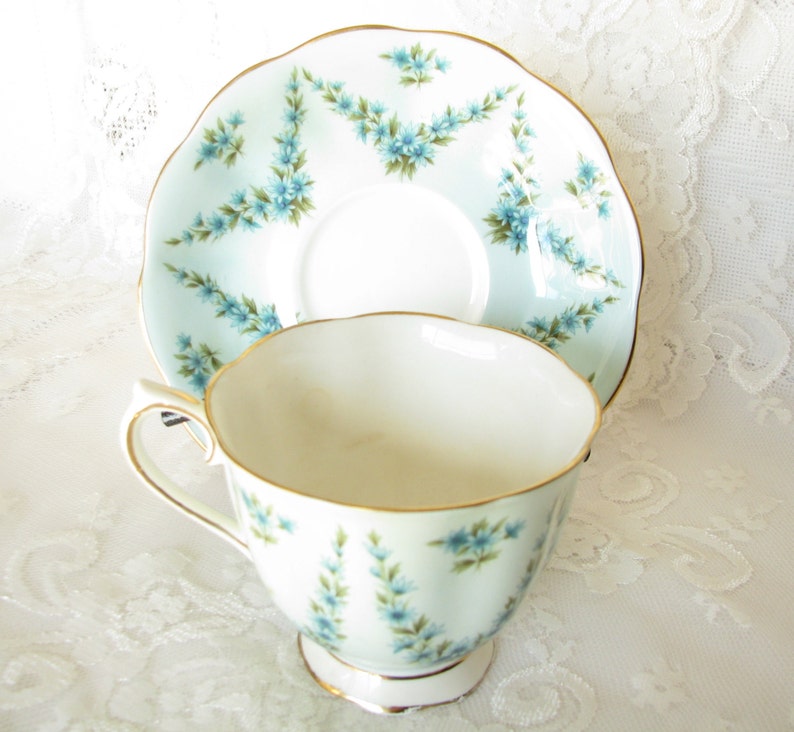 Vintage Royal Albert Cup Shot Silk Cup Blue Cup Turquoises Cup | Etsy