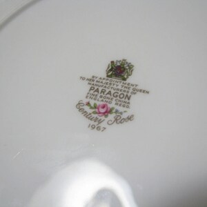 Vintage Paragon Plate Paragon Century Rose 1967 Paragon Bread Butter ...