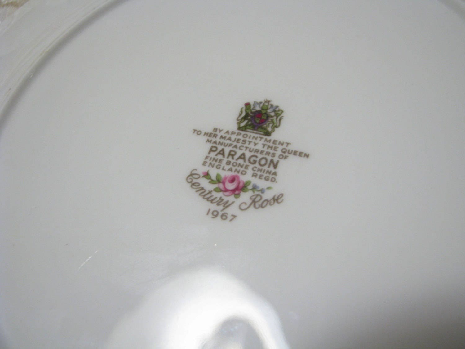 Vintage Paragon Plate Paragon Century Rose 1967 Paragon Bread Butter ...