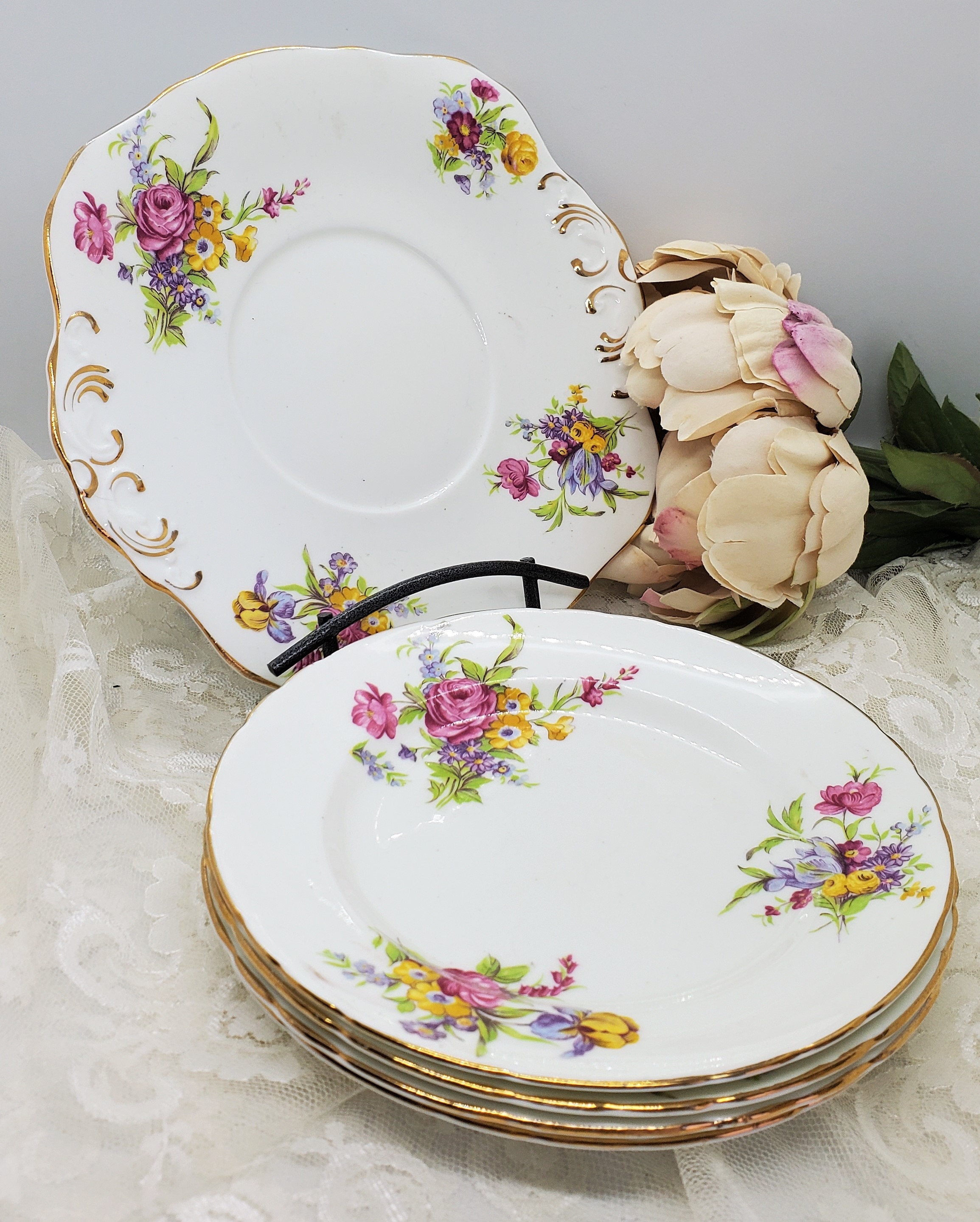 Vintage Plate Set Vintage Side Plate Tea Party Plate HM Sutherland ...