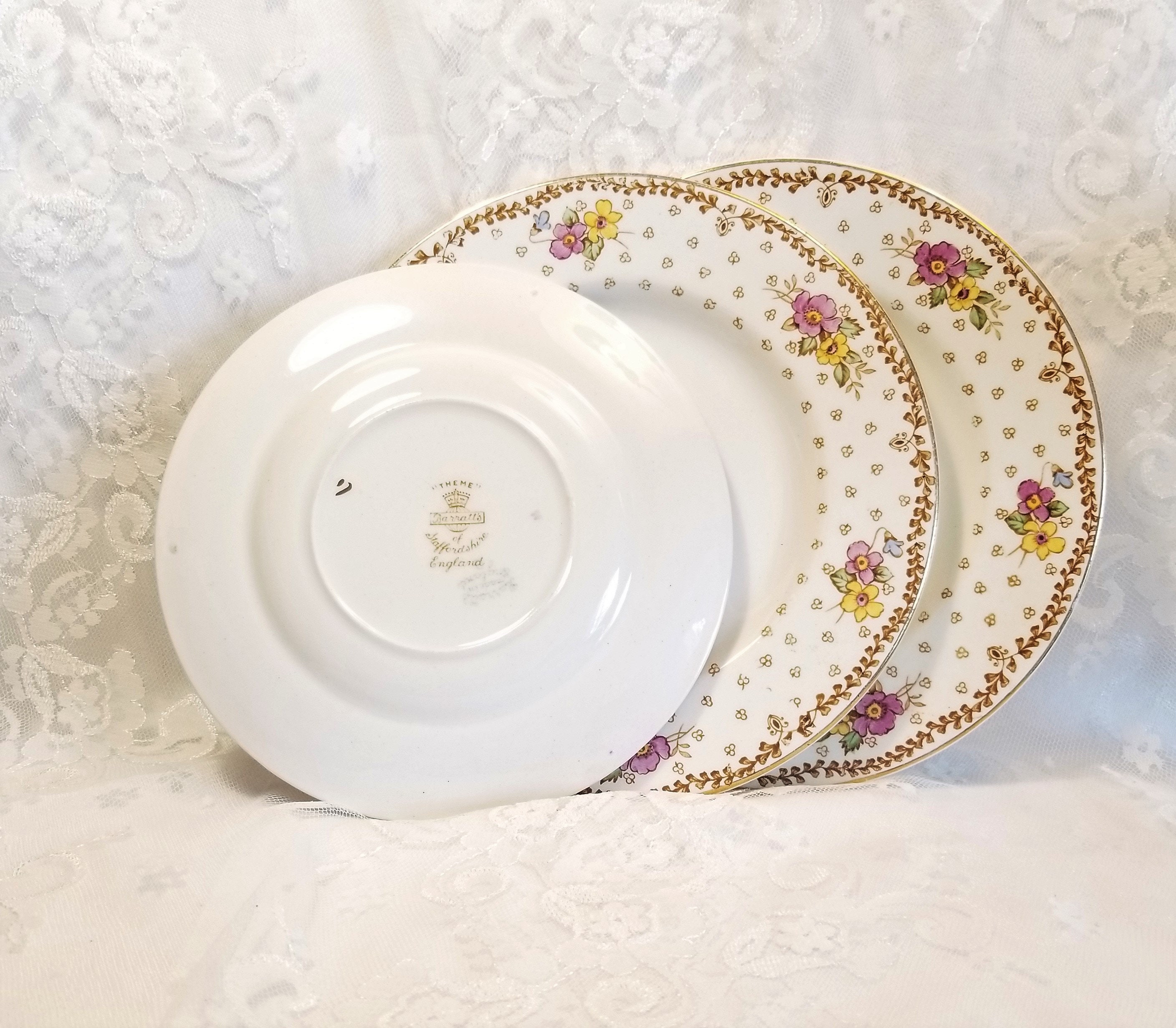 Vintage Plate Set Vintage Side Plate Theme Plate Staffordshire England ...