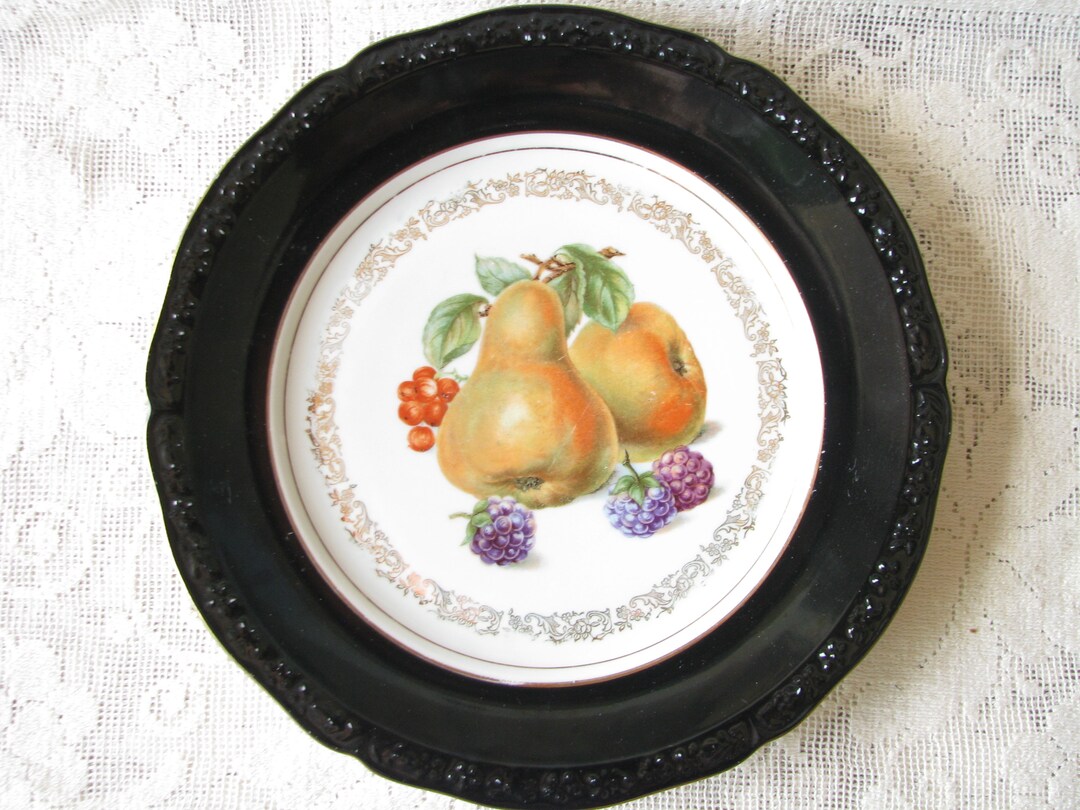 Vintage Plate Bavaria Plate Germany Porcelain Winterling Bavaria Black ...