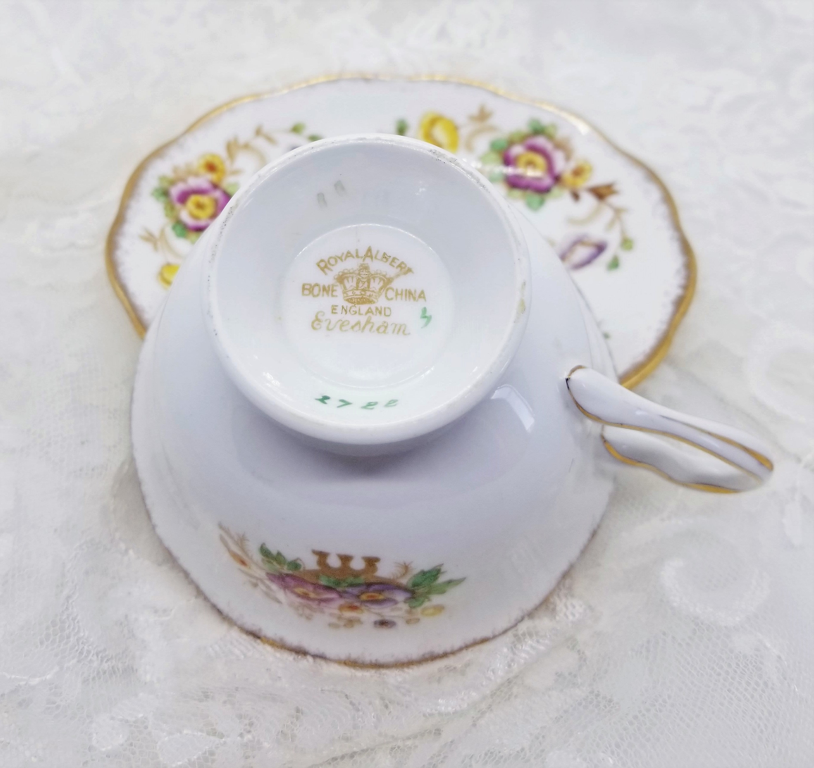 Vintage Royal Albert Cup Saucer Evesham Cup Vintage Bone China Cup Old ...
