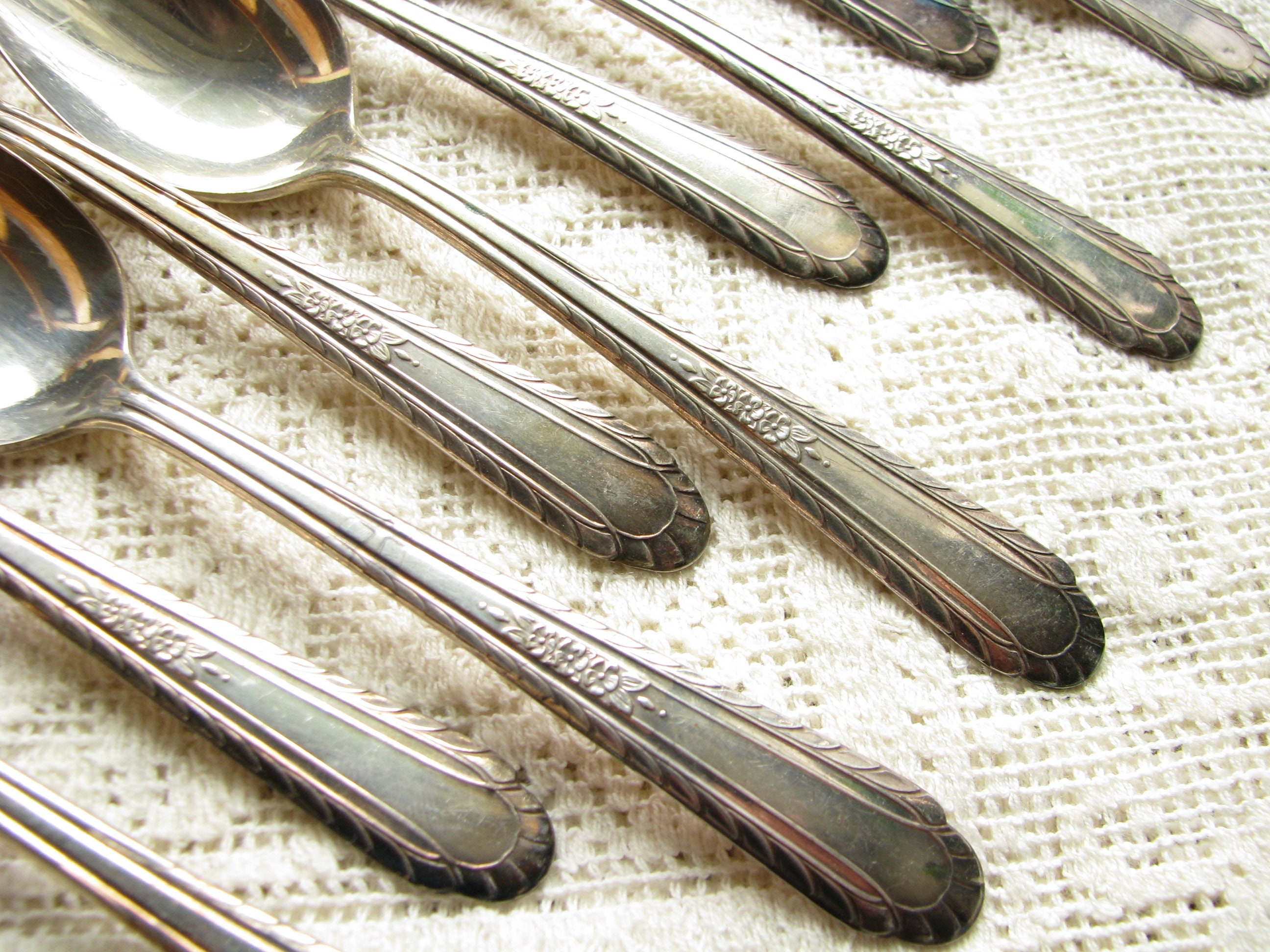 Vintage EPNS spoon set of 11 Tea party spoons Silverplate | Etsy