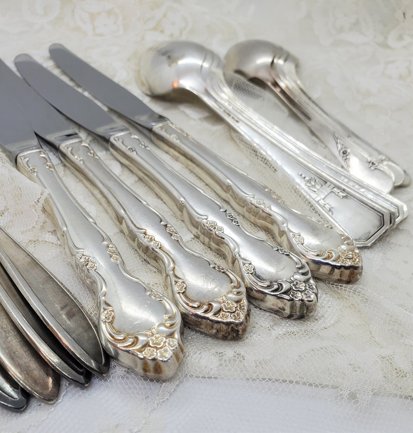Wedding Silverware Farmhouse Chic Vintage Silverware Set Service for 4 ...