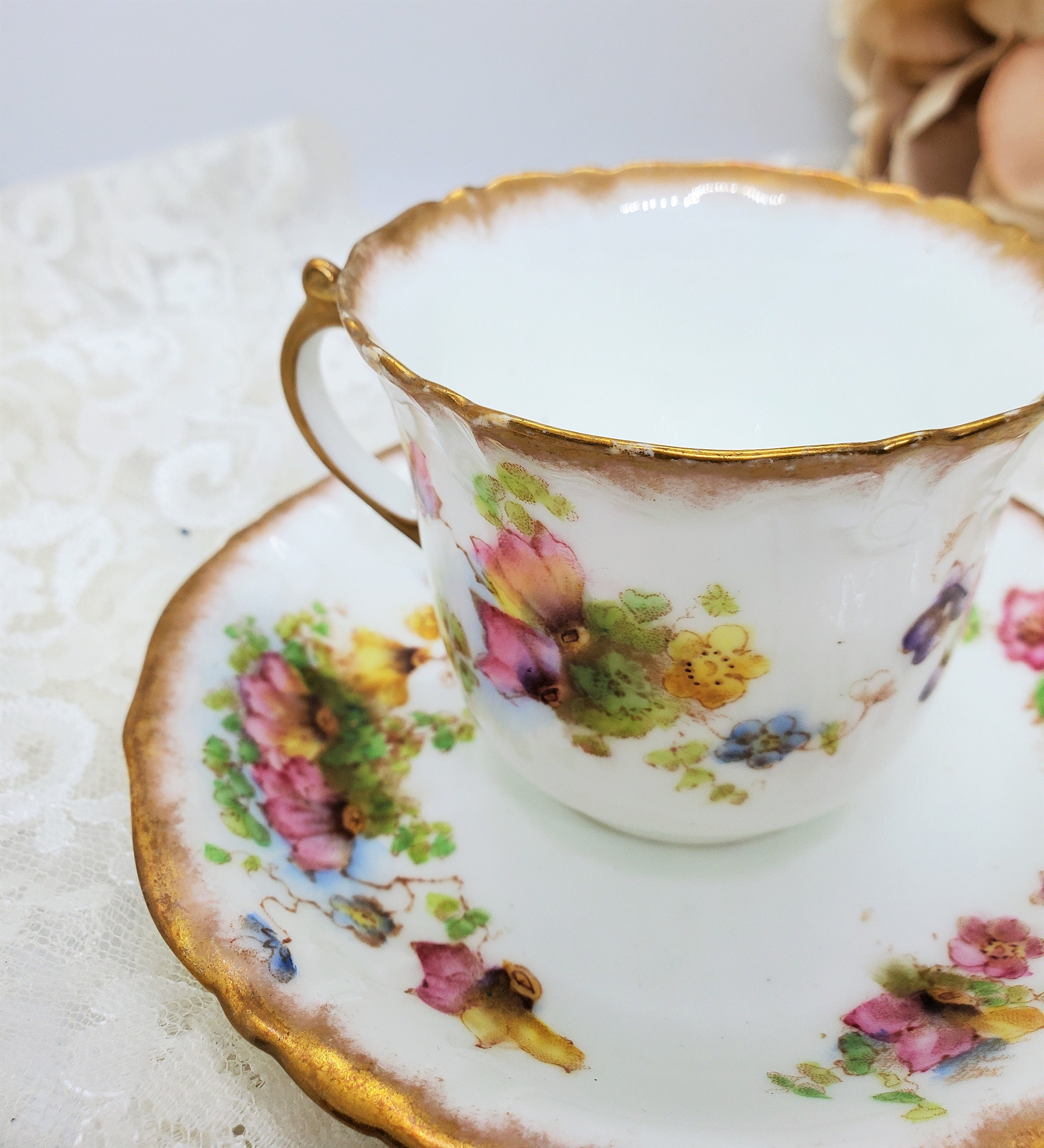 Antique Cup Saucer Antique Adderley Tea Cup Set WAA & Co China Set ...