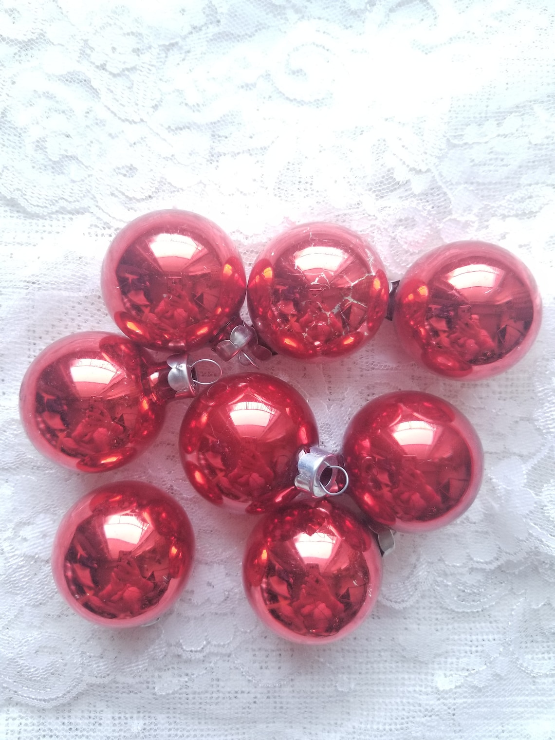 Red Glass Ball Tree Decoration Christmas Tree Ornaments Mid Century ...