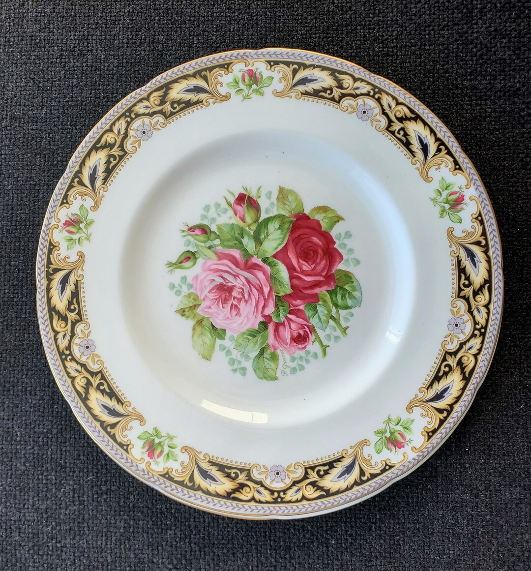 Vintage Foley Plate Foley Dinner Plate Florence Plate Big Roses Plate ...