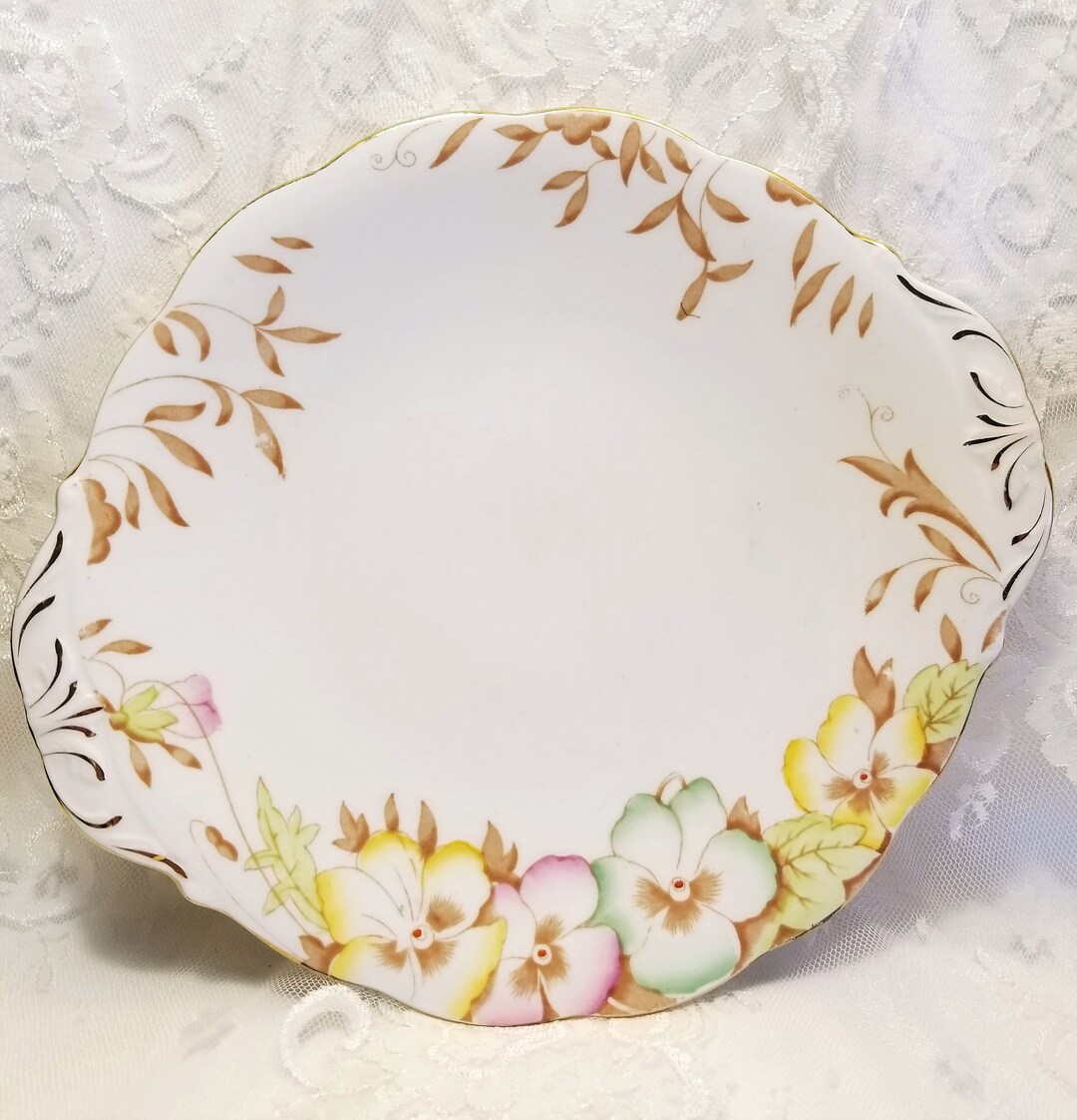 Vintage Serving Plate Bell China Plate Handled Plate Cake Plate Cookie ...