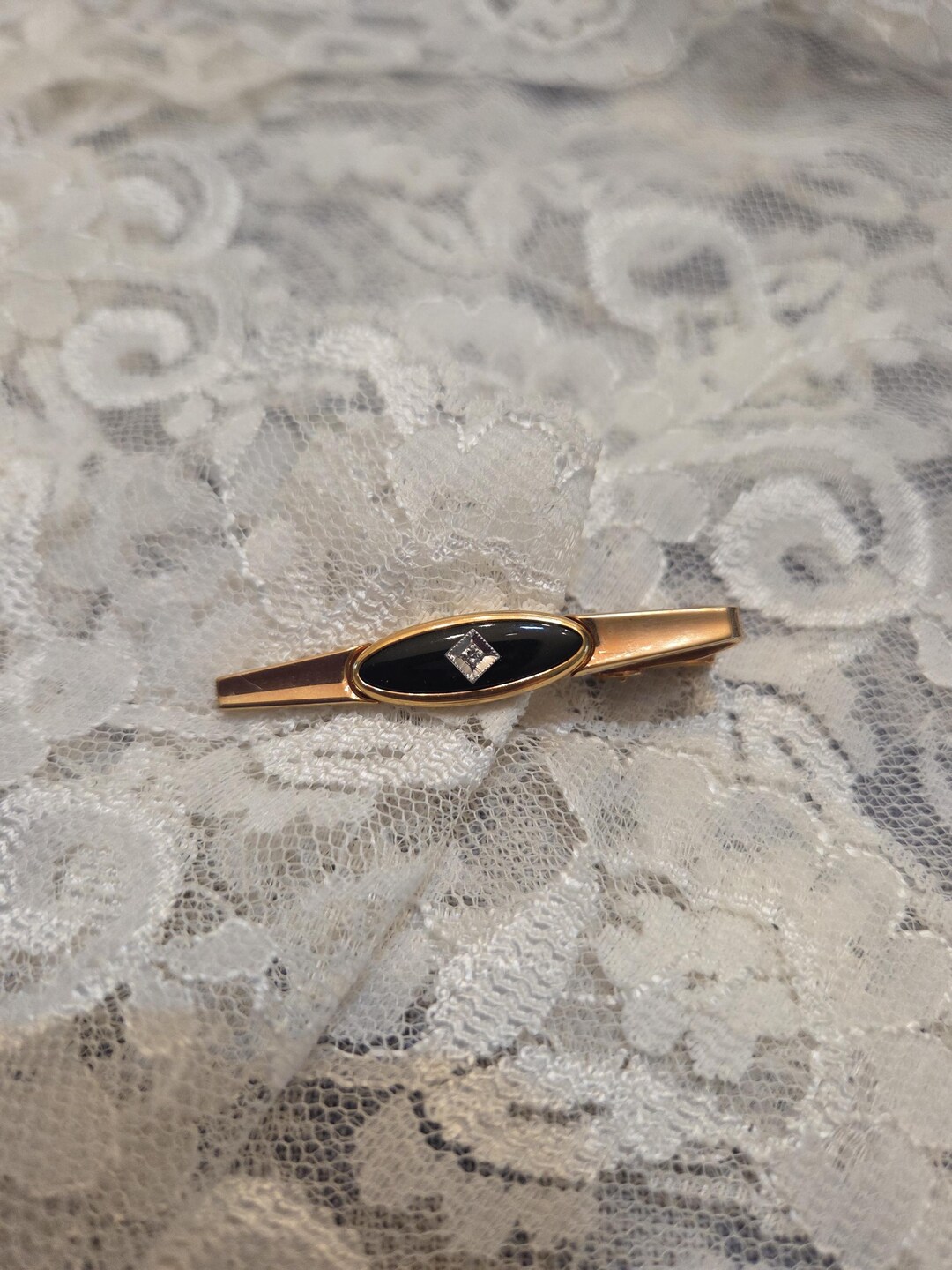 Vintage Anson Tie Clip Black and Gold Tie Clip Vintage Man Gift for ...