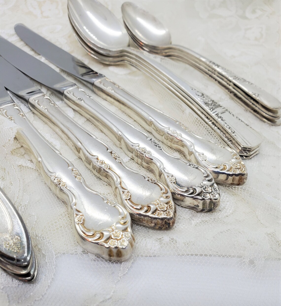 Wedding Silverware Farmhouse Chic Vintage Silverware Set - Etsy Canada