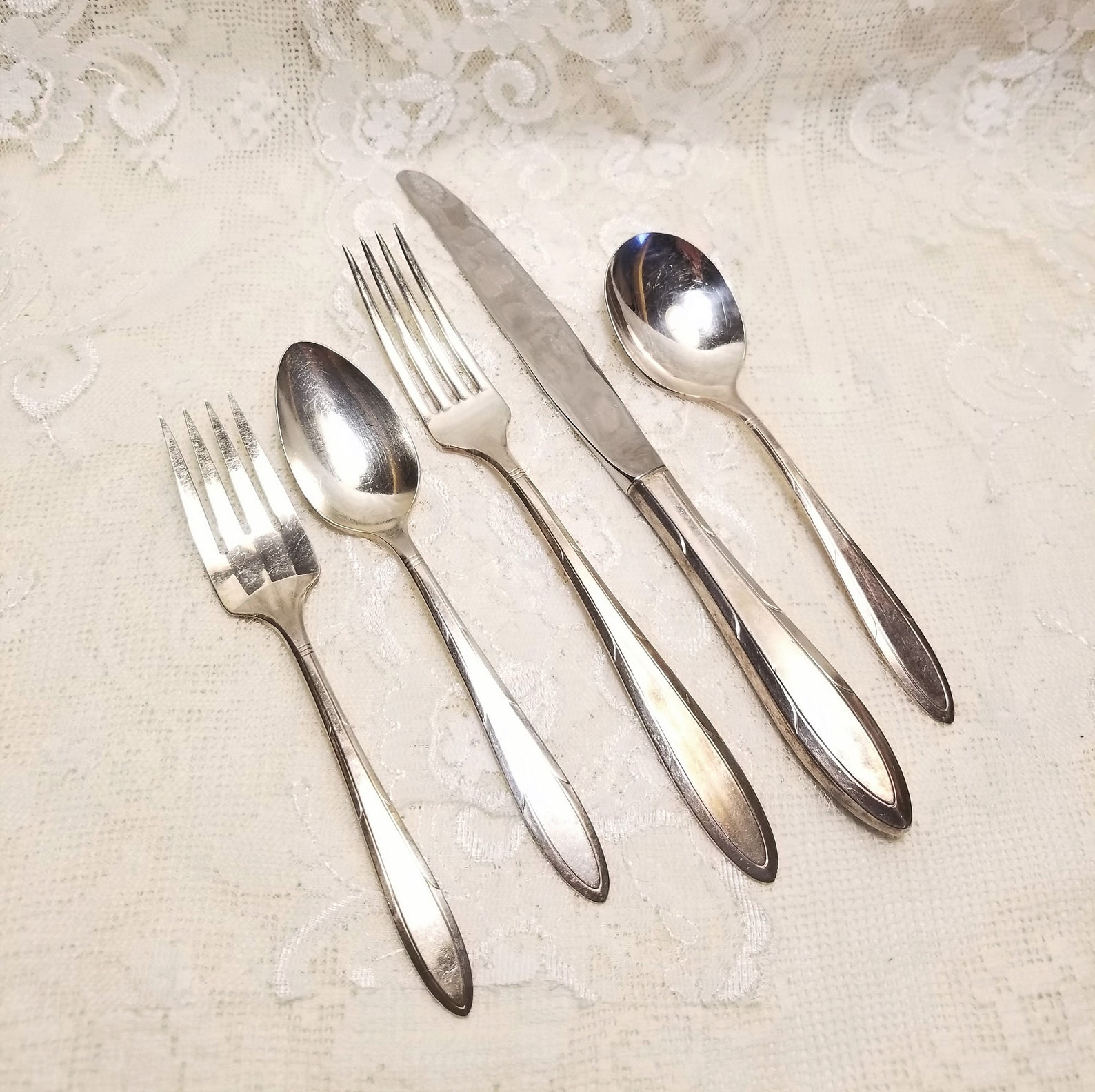 Nobility Plate Silverware set Reverie Crown Silver Plate | Etsy