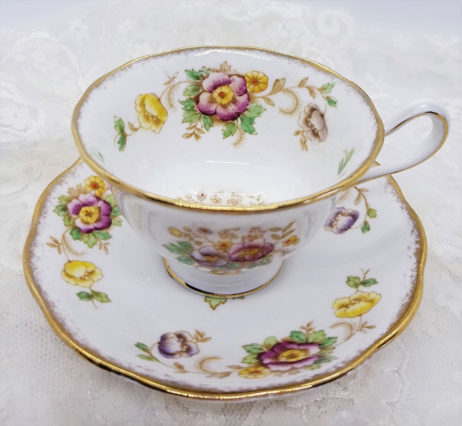 Vintage Royal Albert Cup Saucer Evesham Cup Vintage Bone China Cup Old ...