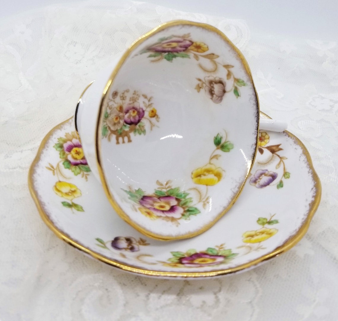 Vintage Royal Albert Cup Saucer Evesham Cup Vintage Bone China Cup Old ...