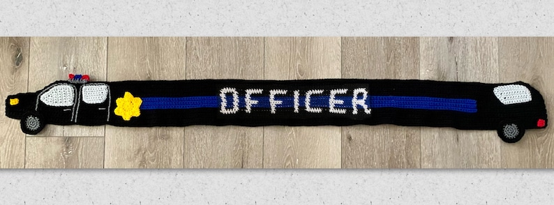 OFFICER Crochet Police Car Scarf Pattern PDF PATTERN - Etsy