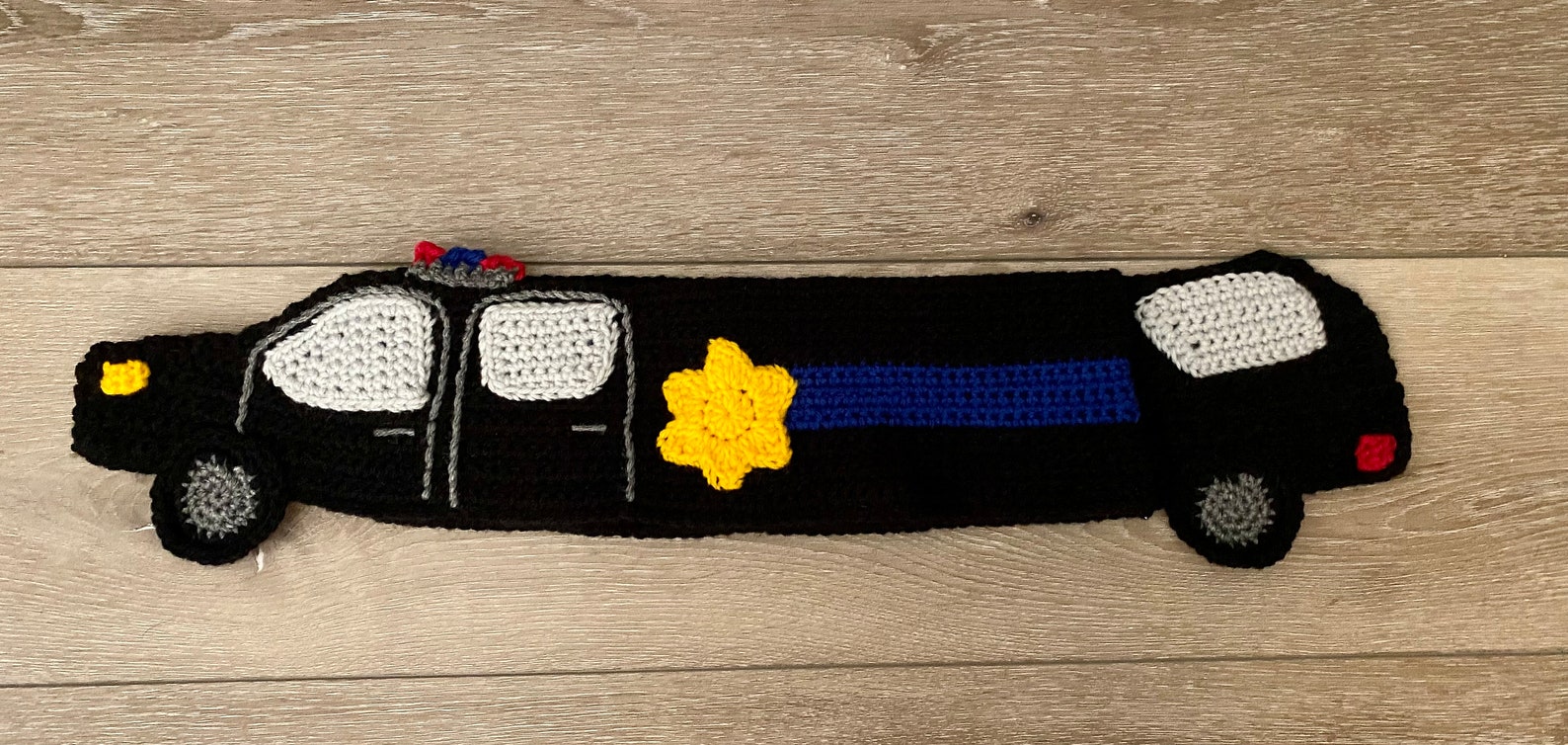 OFFICER - Crochet Police Car Scarf Pattern - PDF PATTERN - Etsy