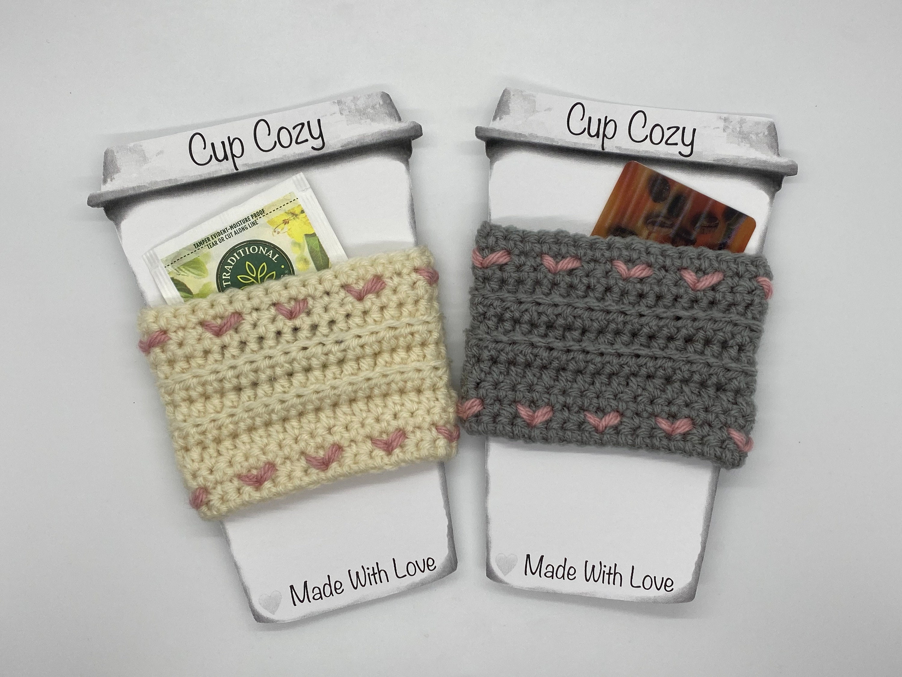 Heart Coffee Cup Cozy Sleeve Crochet Pattern and Packaging PDF - Etsy