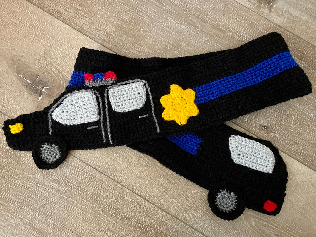 OFFICER - Crochet Police Car Scarf Pattern - PDF PATTERN - Etsy
