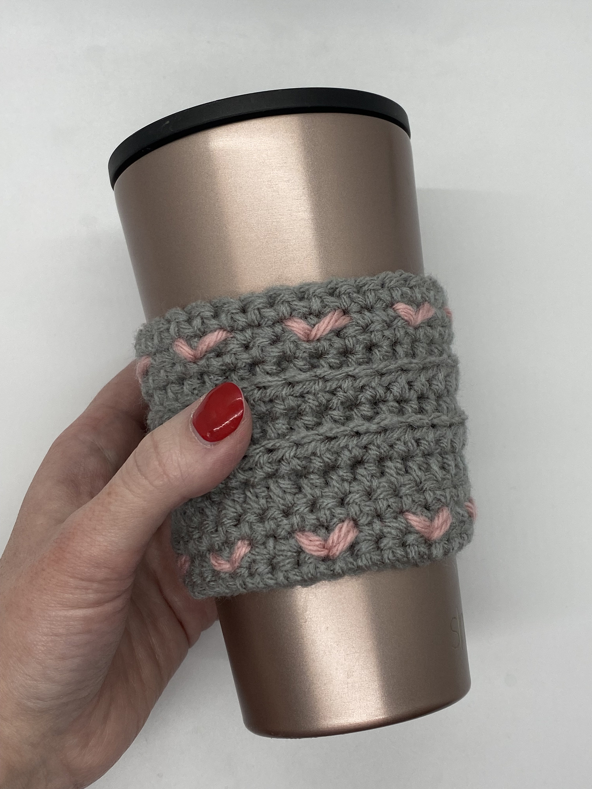 Heart Coffee Cup Cozy Sleeve Crochet Pattern and Packaging PDF - Etsy