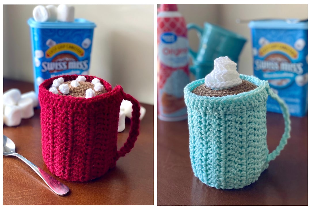 Hot Cocoa Mug Scarf Pattern (marshallow & Whipped Cream Topping Options ...
