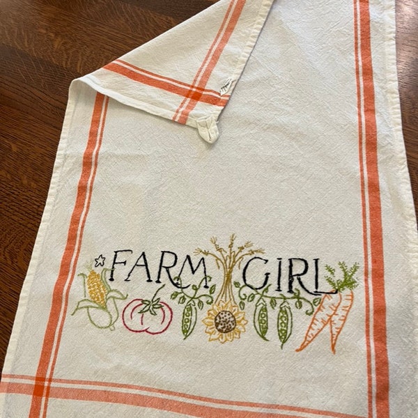 Hand Embroidered Kitchen Towels - Etsy