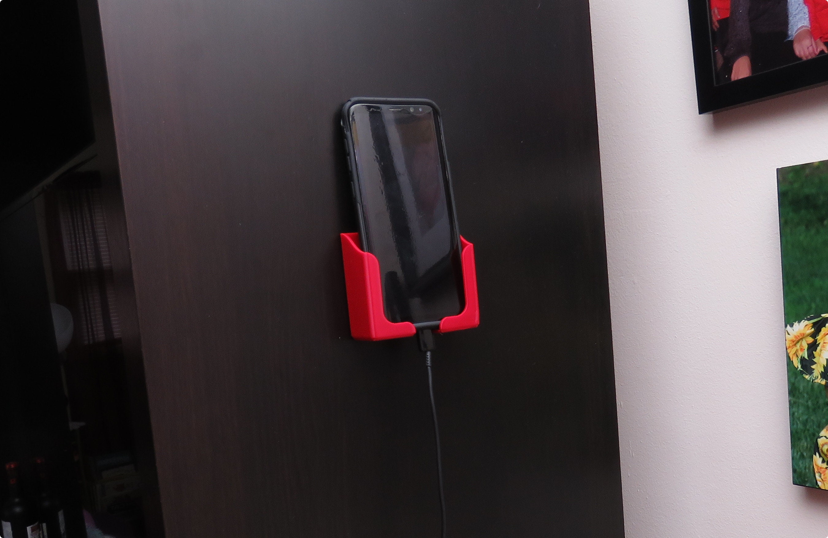 Wall mounted phone holder Samsung iPhone others | Etsy