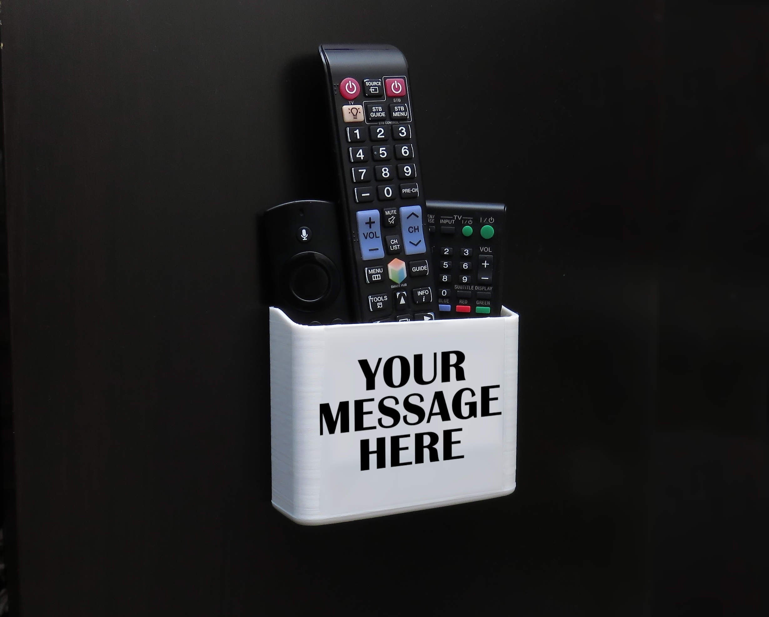 Wall Mounted Remote Control Holder Personalized Custom Text | Etsy