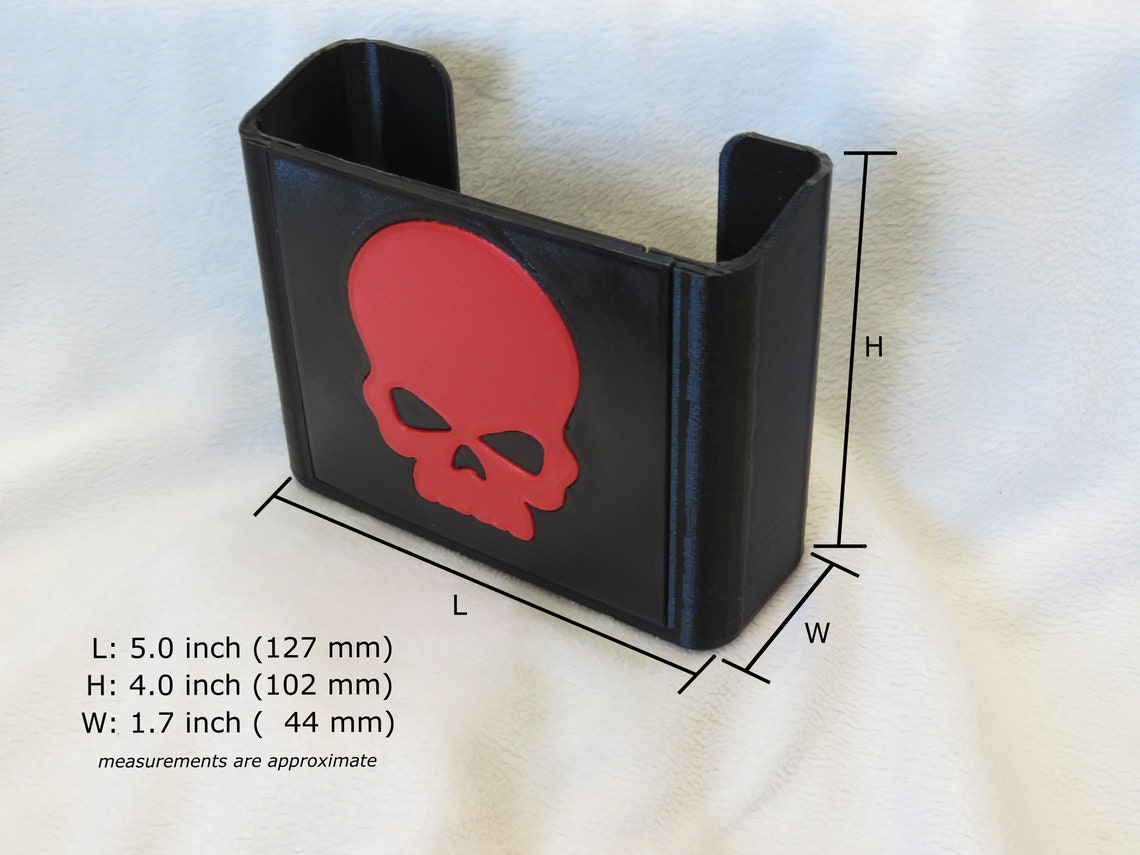 Wall Mounted Remote Control Holder Black with Red Skull | Etsy