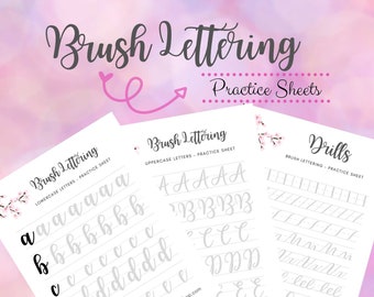 Brush Lettering Practice Sheets, Calligraphy Practice Guide ...