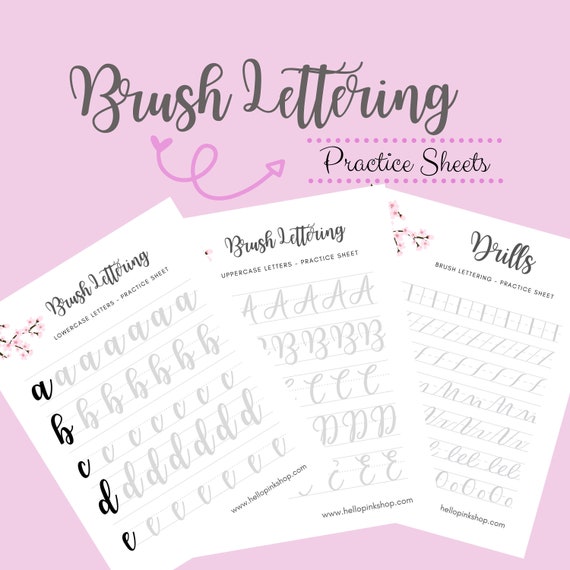 Brush Lettering Practice Sheets Calligraphy Practice Guide | Etsy