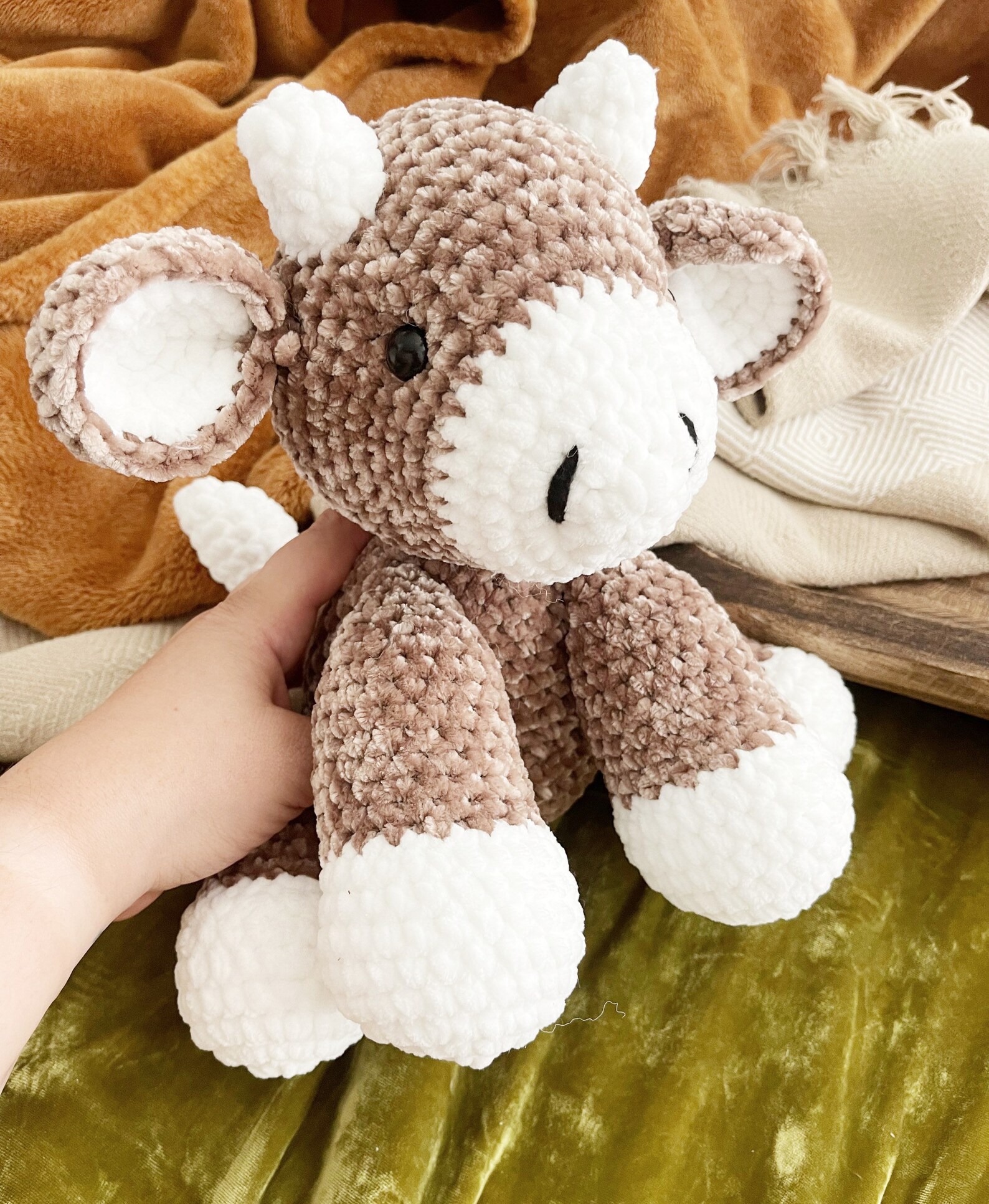 Colbie the Cow Stuffie Crochet Cow Plush Cow Stuffed Animal - Etsy