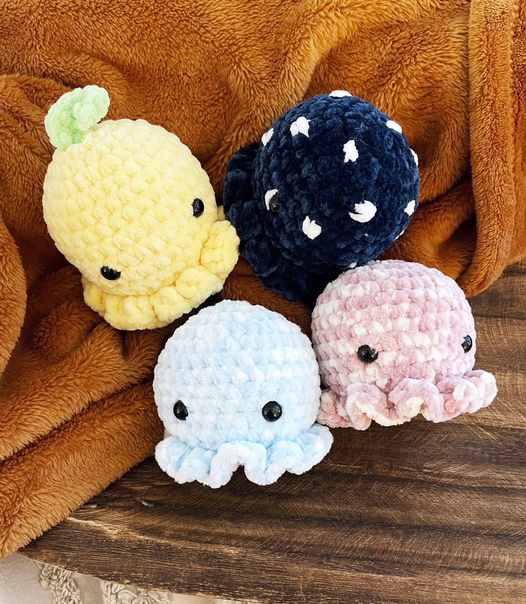 Mini Octopus Stuffie, Plush Amigurumi, Mini Octopus Plush, Crochet ...