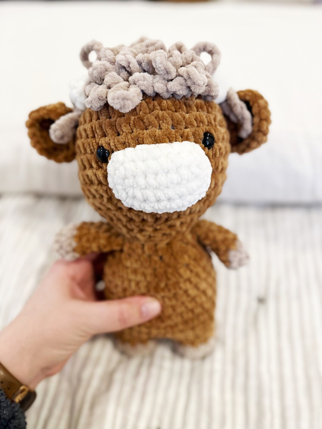Henry the Highland Cow Stuffie, Crochet Cow Plush, Cow Stuffed Animal ...