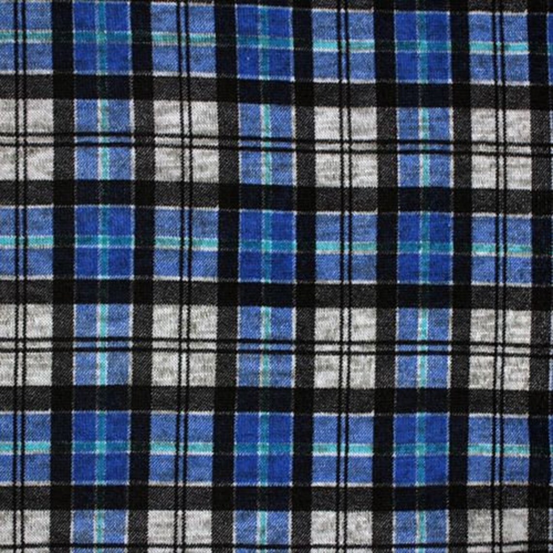 Royal Blue Plaid Hacci Sweater Knit Fabric - Etsy