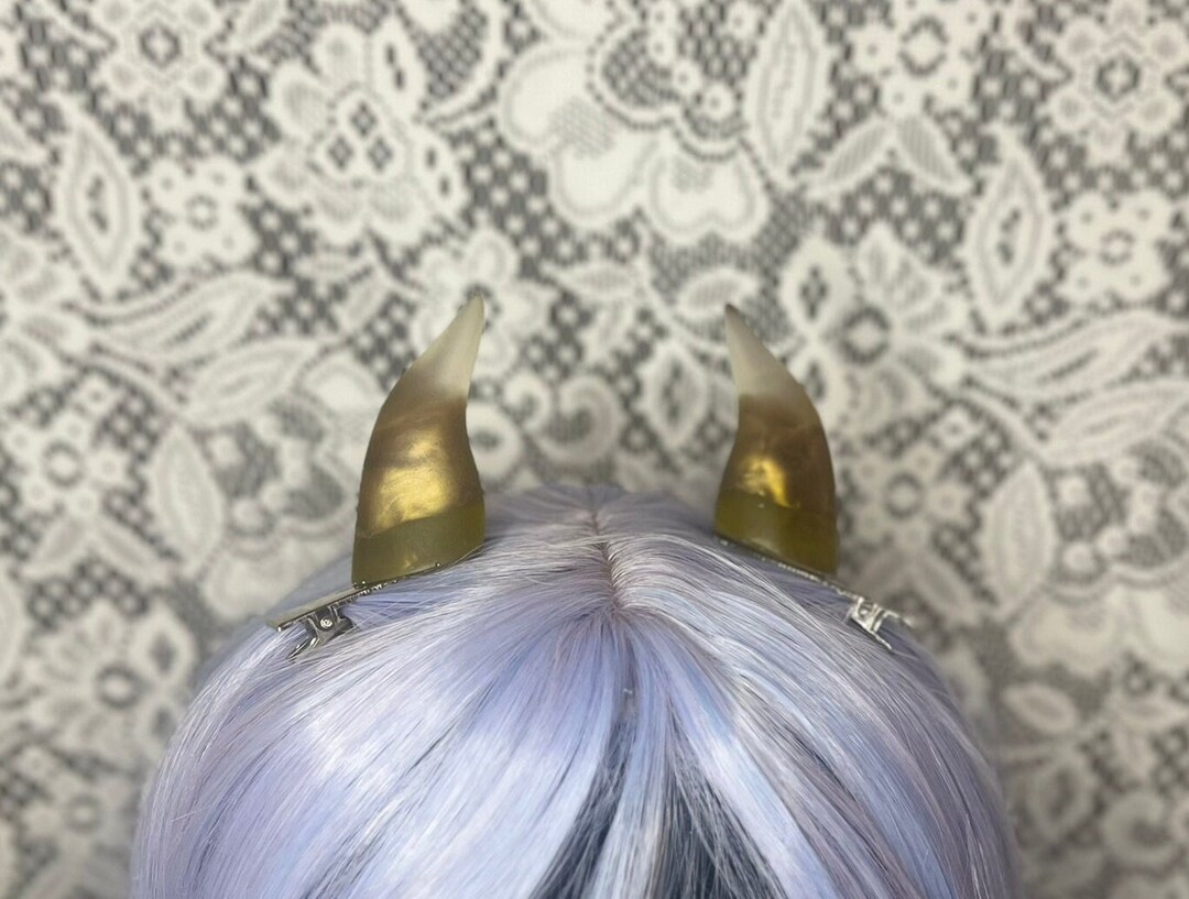 Gold to Clear Ombre Clip on Horns Small Short Devil Demon - Etsy
