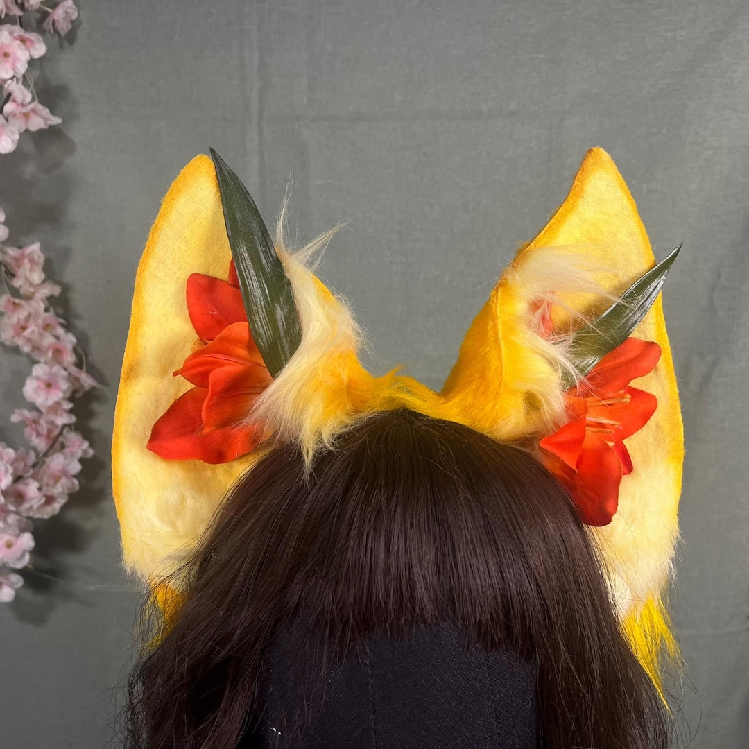 Lily Yellow Bat Ears - Cosplay Faux Fur Bat Ears Headband, Costume Ears ...