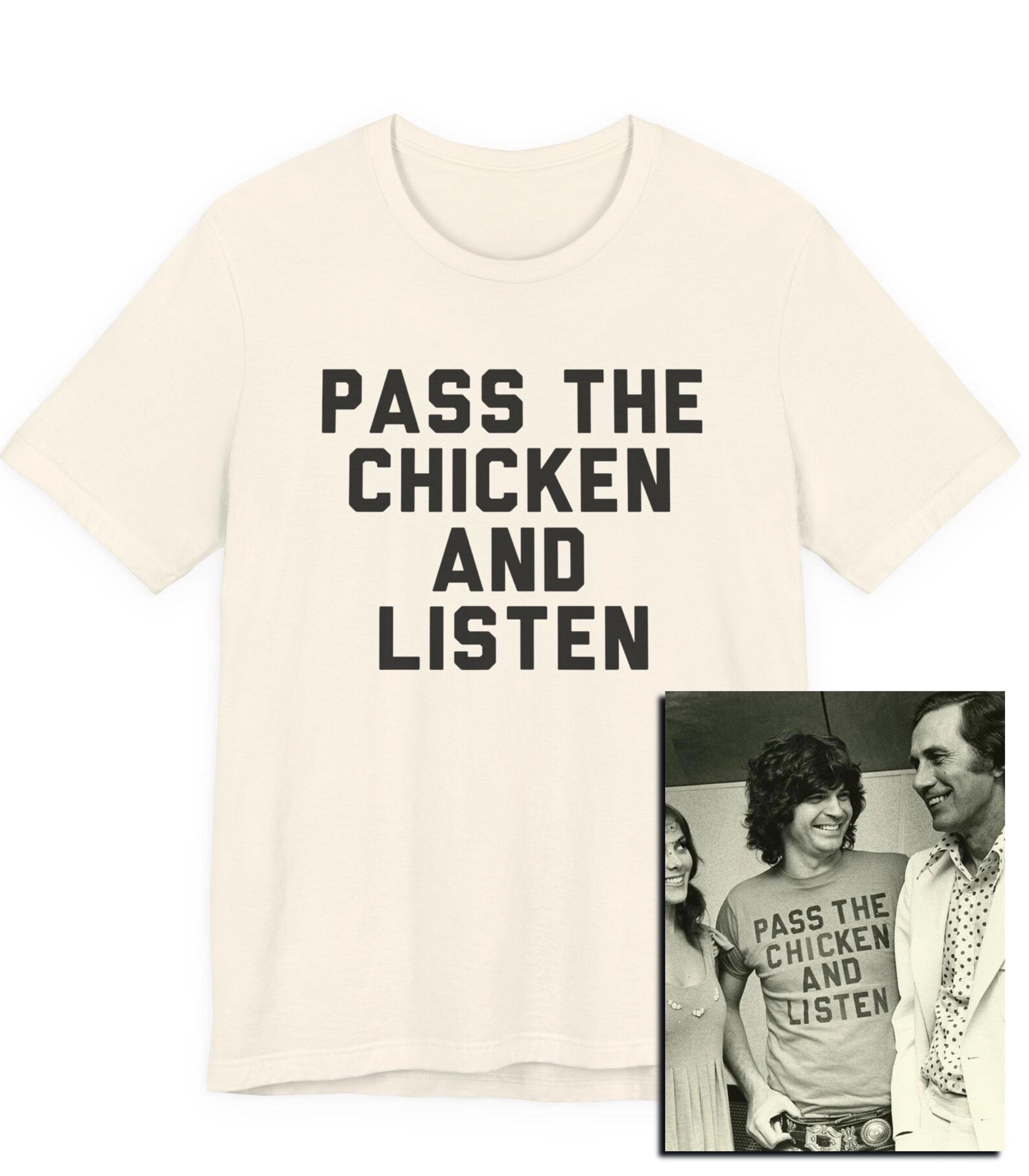 Pass the Chicken and Listen T-shirt, Funny Gift, Oldies, Classic Rock ...
