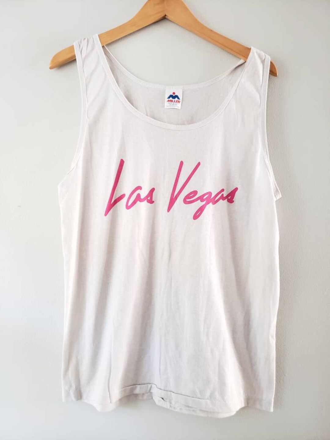 Las Vegas Cursive Pink Design True Vintage Tank Top From the 1980s ...