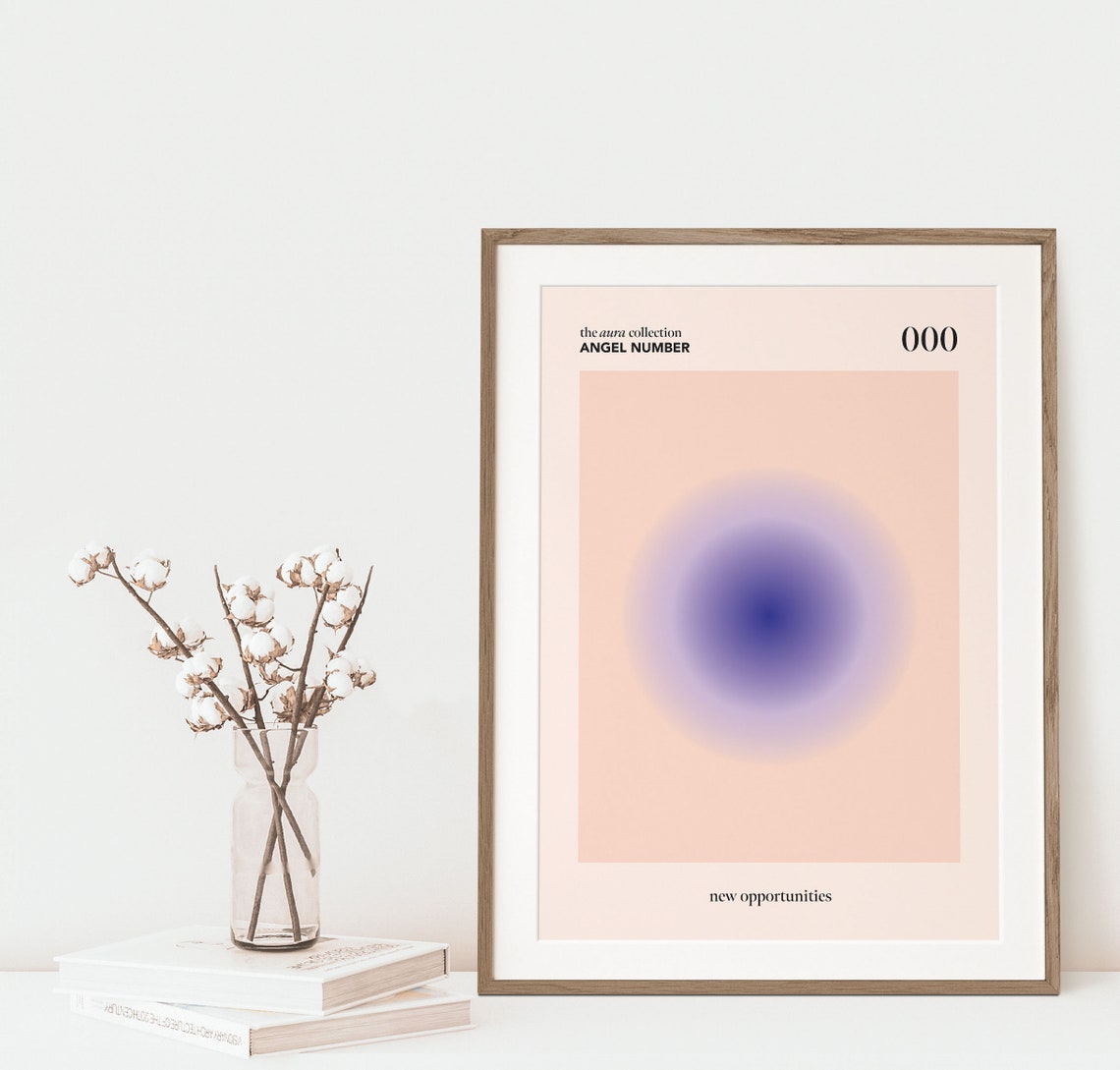 Angel Number 000 Manifestation Energy Gradient Design Gallery Wall Art ...