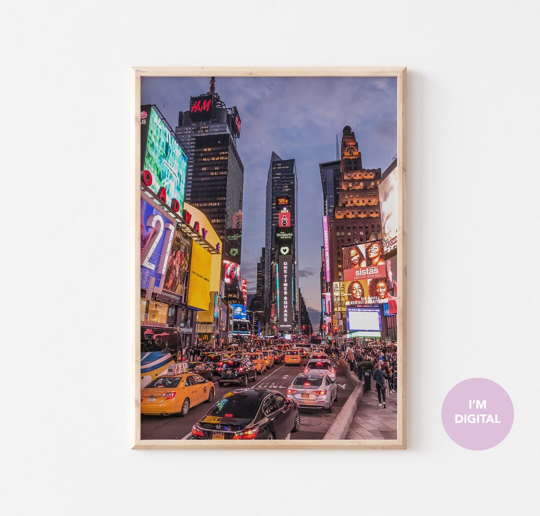 Times Square Wall Art Home Decor | New York Print Wall Art Set ...