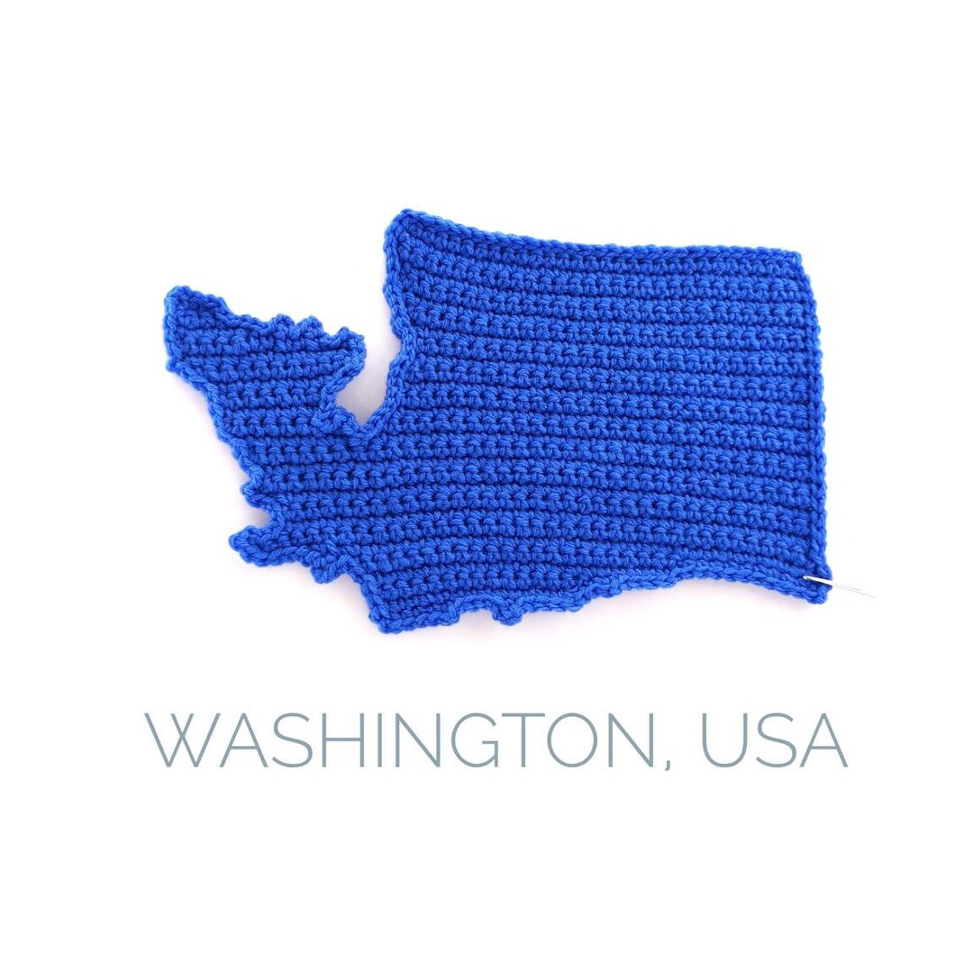 Washington Crochet Pattern, State of Washington Crochet Applique, Map ...
