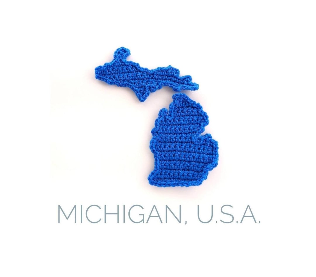 Michigan Crochet Applique, Crochet Pattern, Michigan State Crochet ...