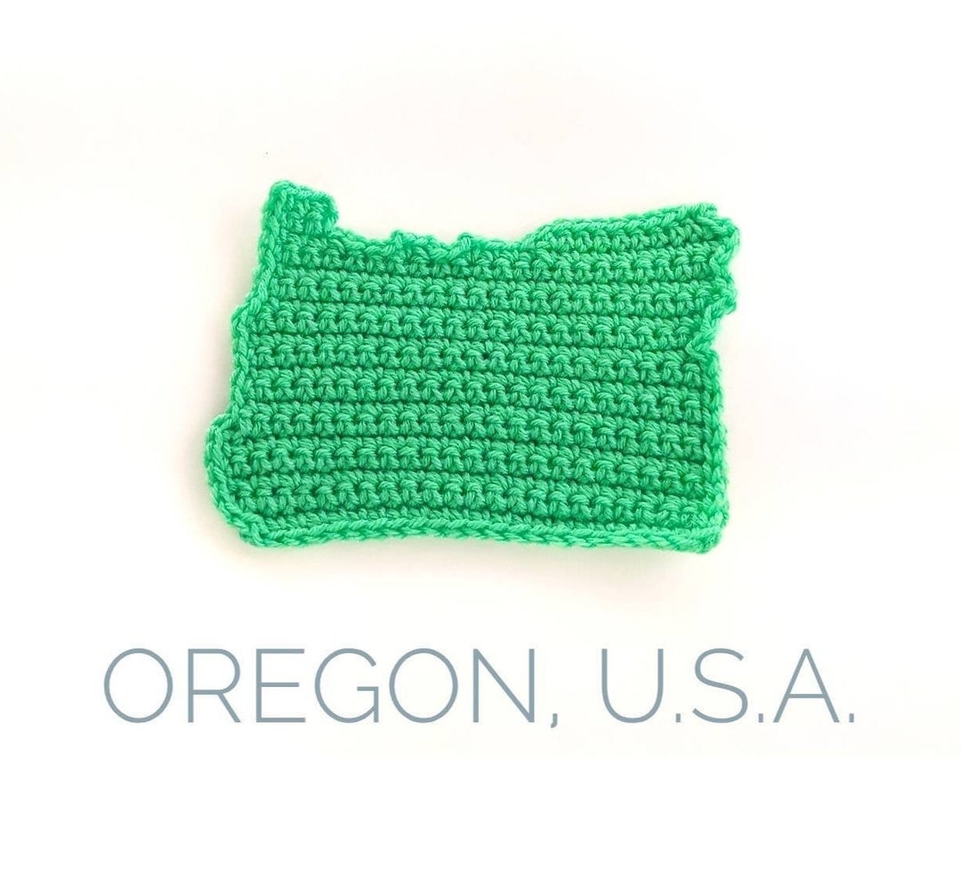 Oregon Crochet Pattern, State of Oregon Crochet Applique, Map of Oregon ...