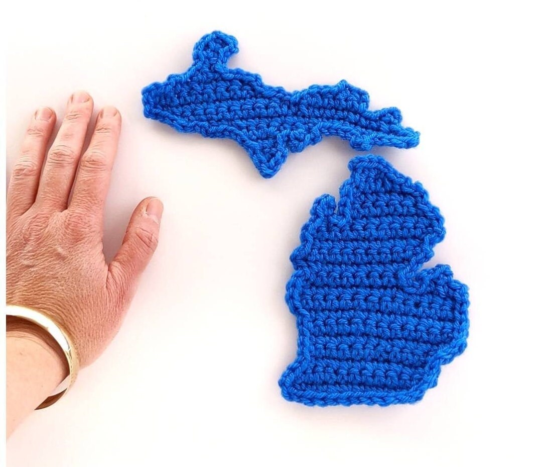 Michigan Crochet Applique Crochet Pattern Michigan State - Etsy Australia