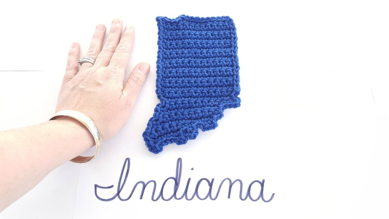 Indiana Crochet Pattern State of Indiana Crochet Applique - Etsy